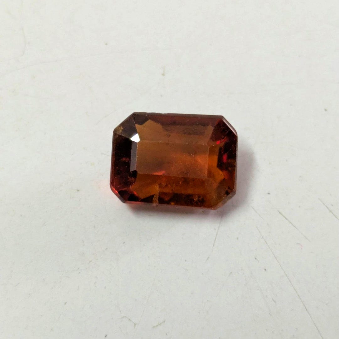 Hessonite Garnet Emerald Cut, Top Quality Faceted Octagon, Hessonite ...