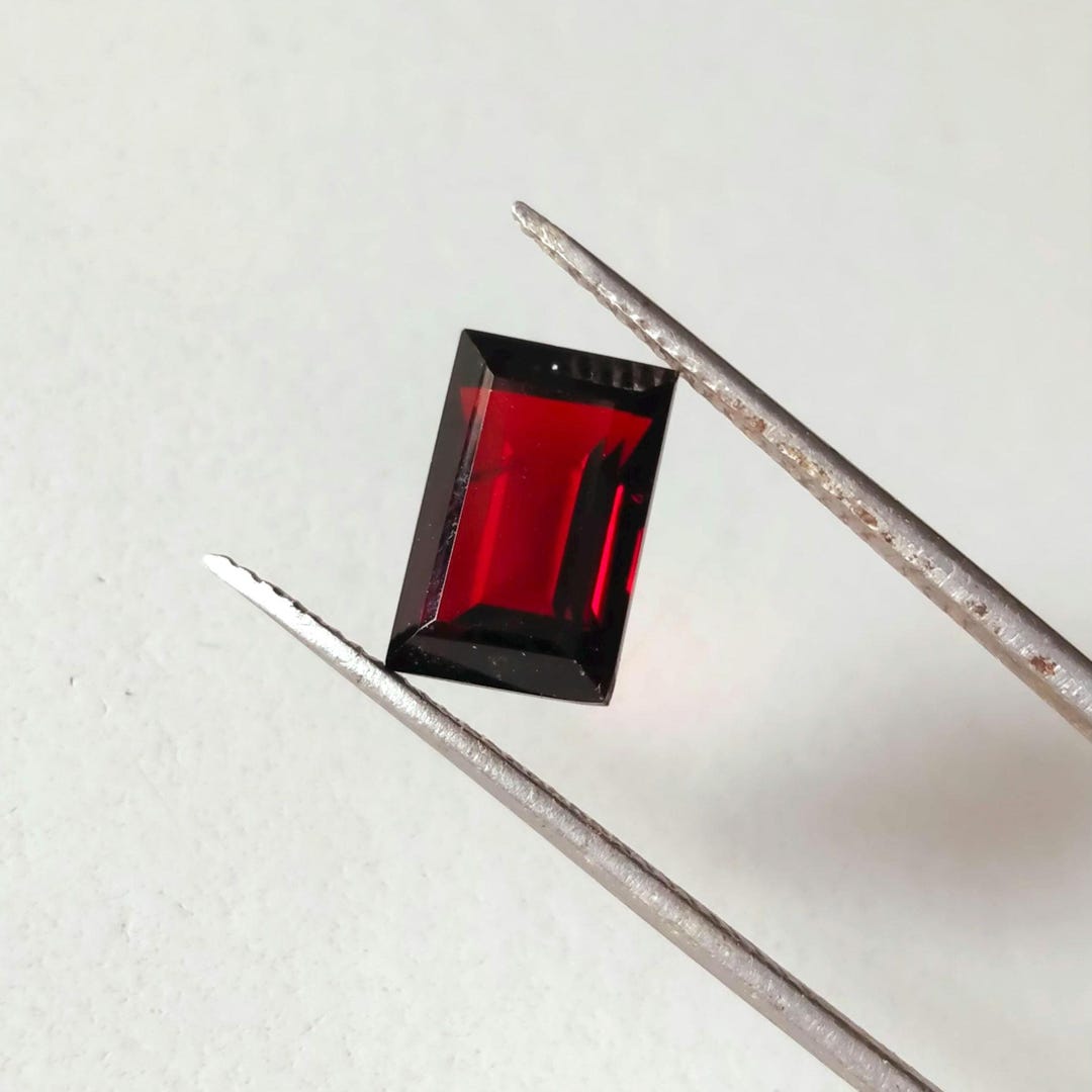 Red Garnet Baguette Shape 11x7 MM, Faceted Garnet Baguette, Baguette ...