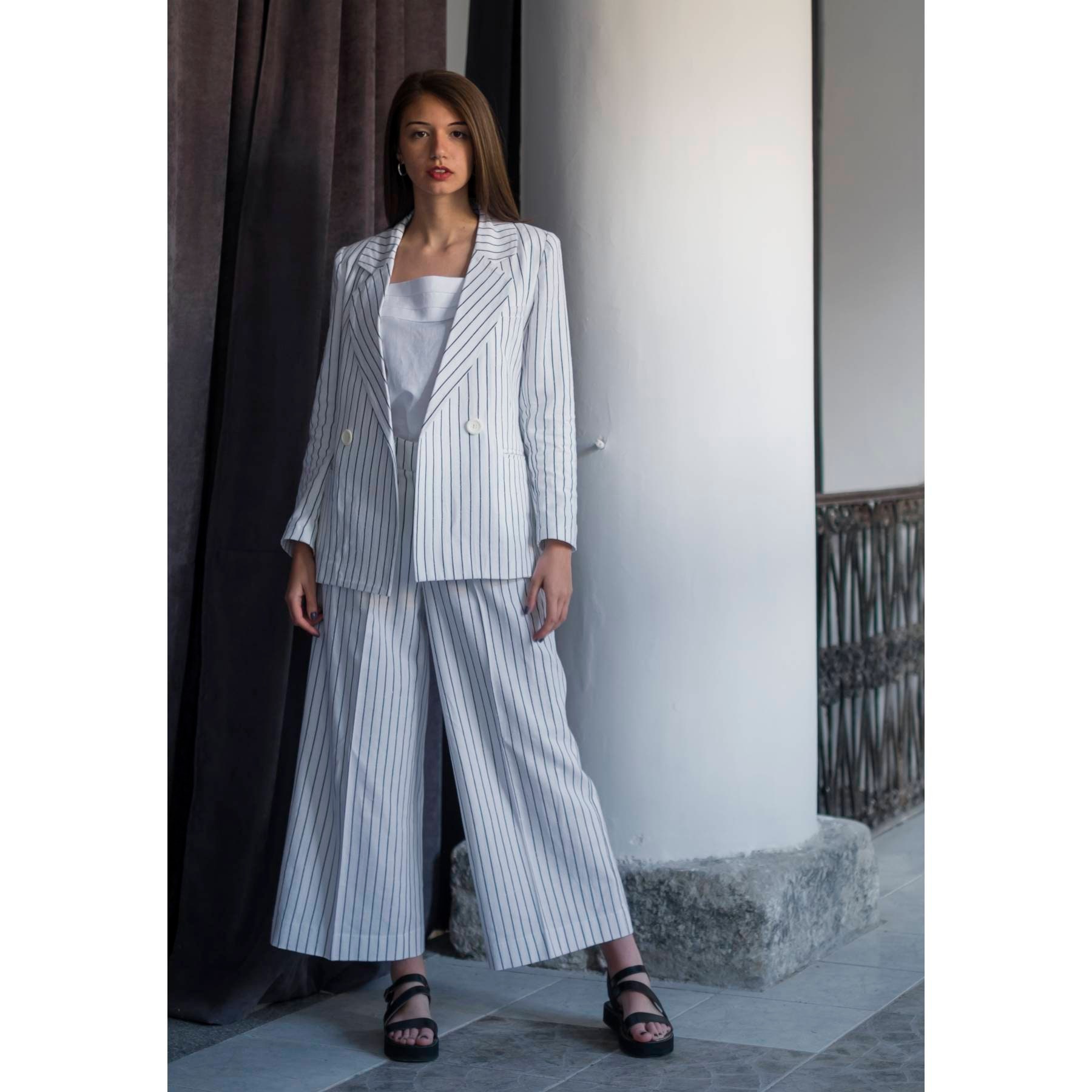 Linen Suit Women, Linen Suit Set, White Linen Suit, Linen Jacket Women ...