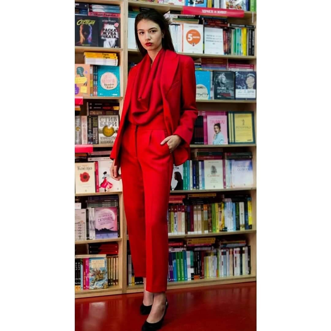 Bright Red Suit Jacket, Custom Made Blazer, Formal Ladies Straight Cut ...