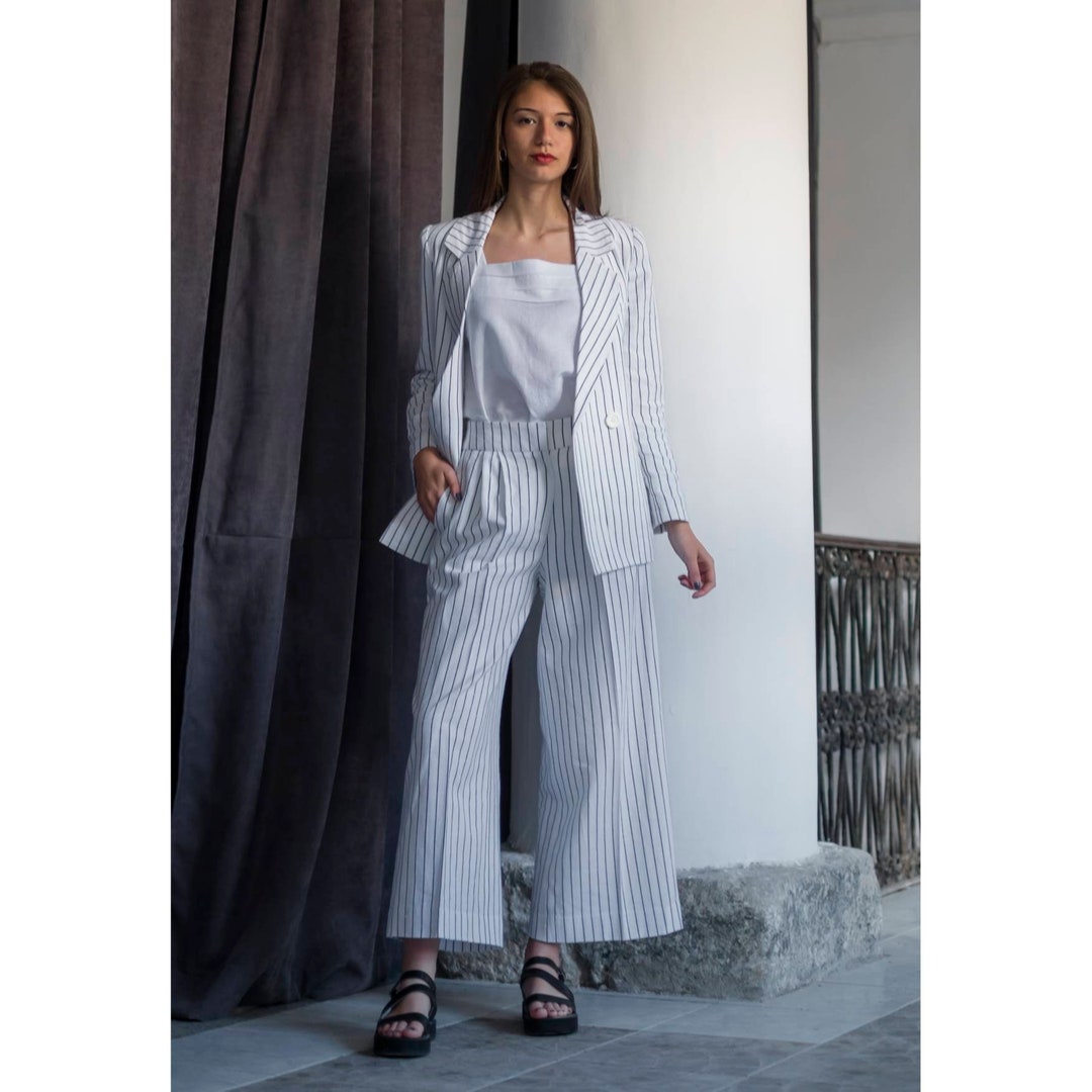 Linen Suit Women Linen Suit Set White Linen Suit Linen - Etsy