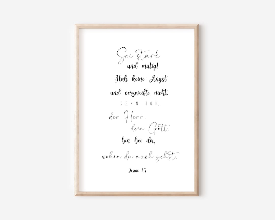 Christliches Poster: Sei stark und mutig!... Josua 1,9 - Etsy.de