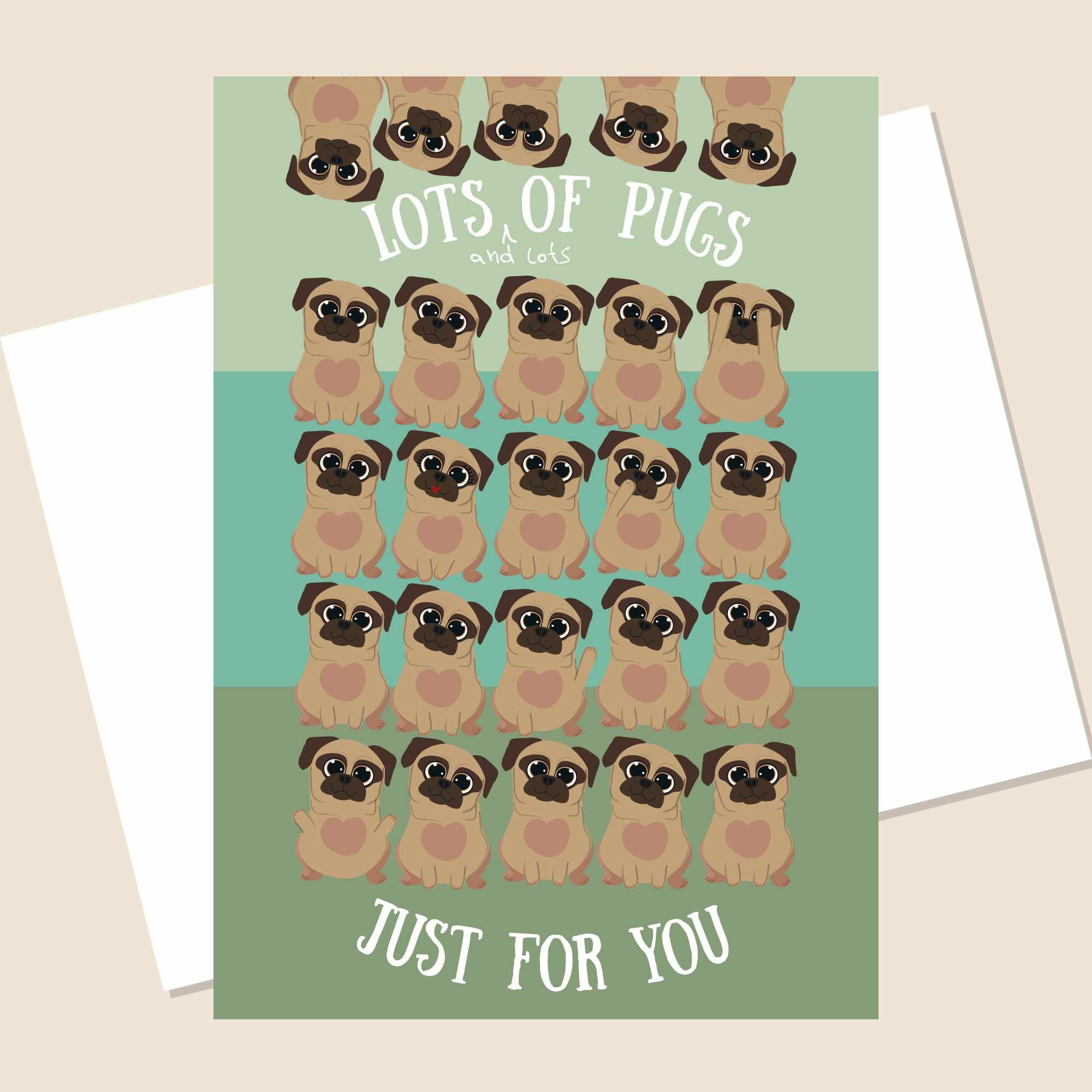 Pug Thinking of You Card Pug Greeting Card Card for Dog - Etsy