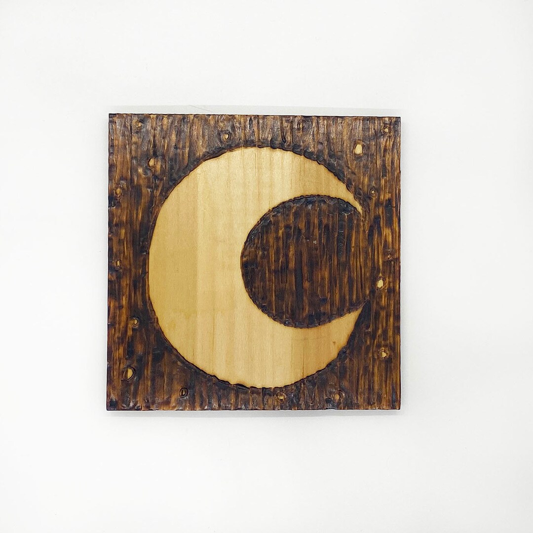 Mini Crescent Moon - Small Scale Wood Burning Wall Hanging - Etsy