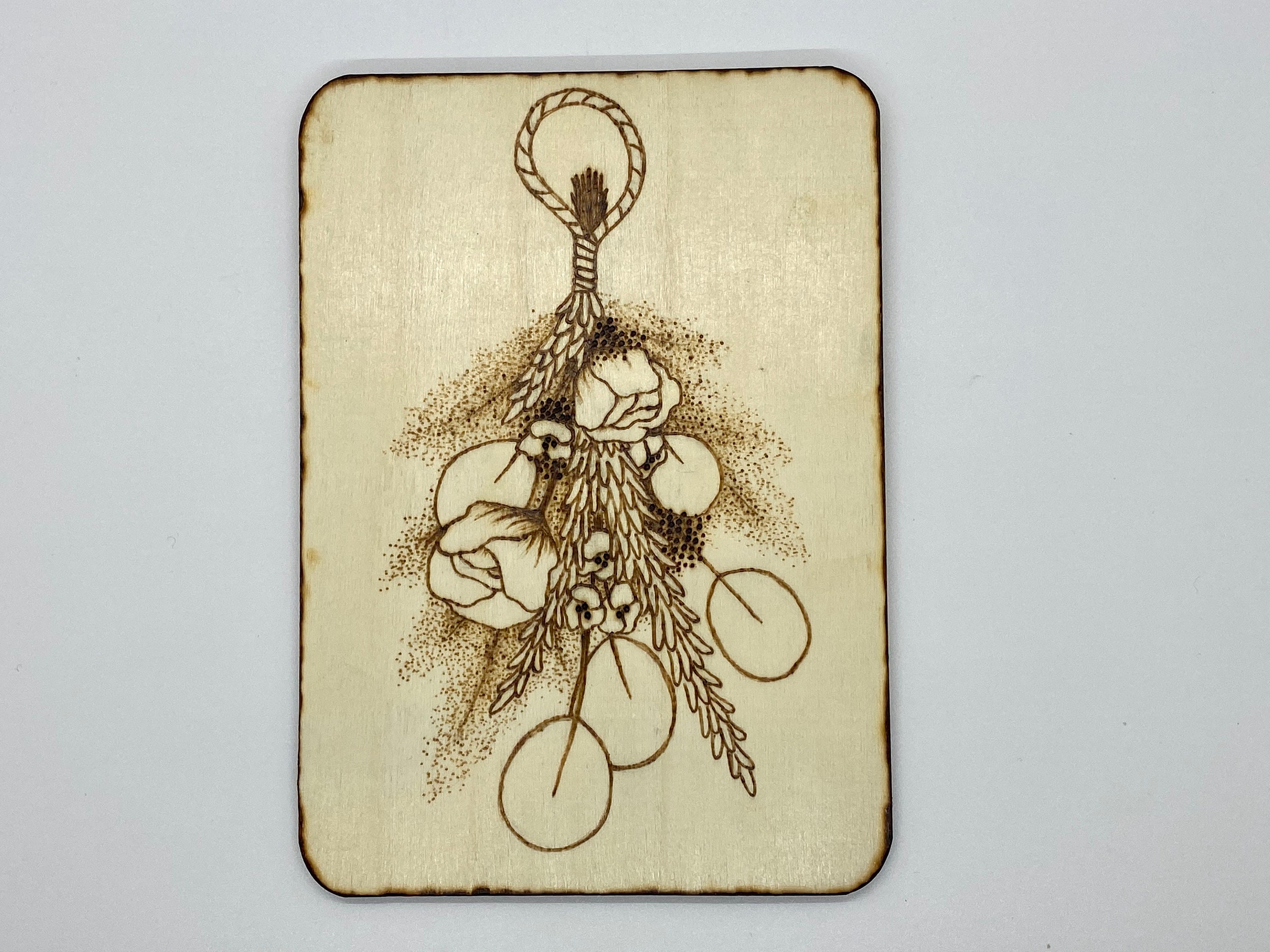 Hanging Noose Dried Rose and Eucalyptus Bouquet Dark - Wall Hanging Art ...