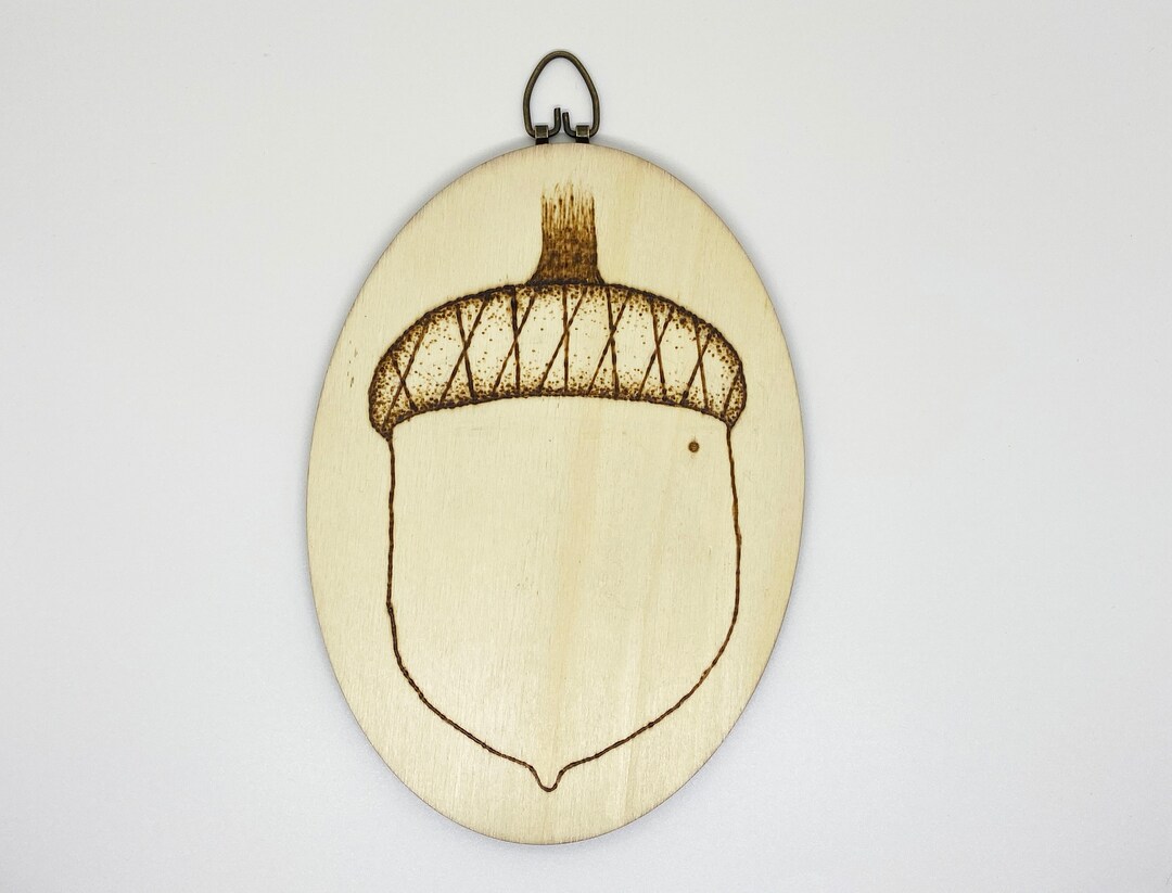 Acorn Fall Themed Oval - Wood Burning Plaque Pyrography Art Wall ...