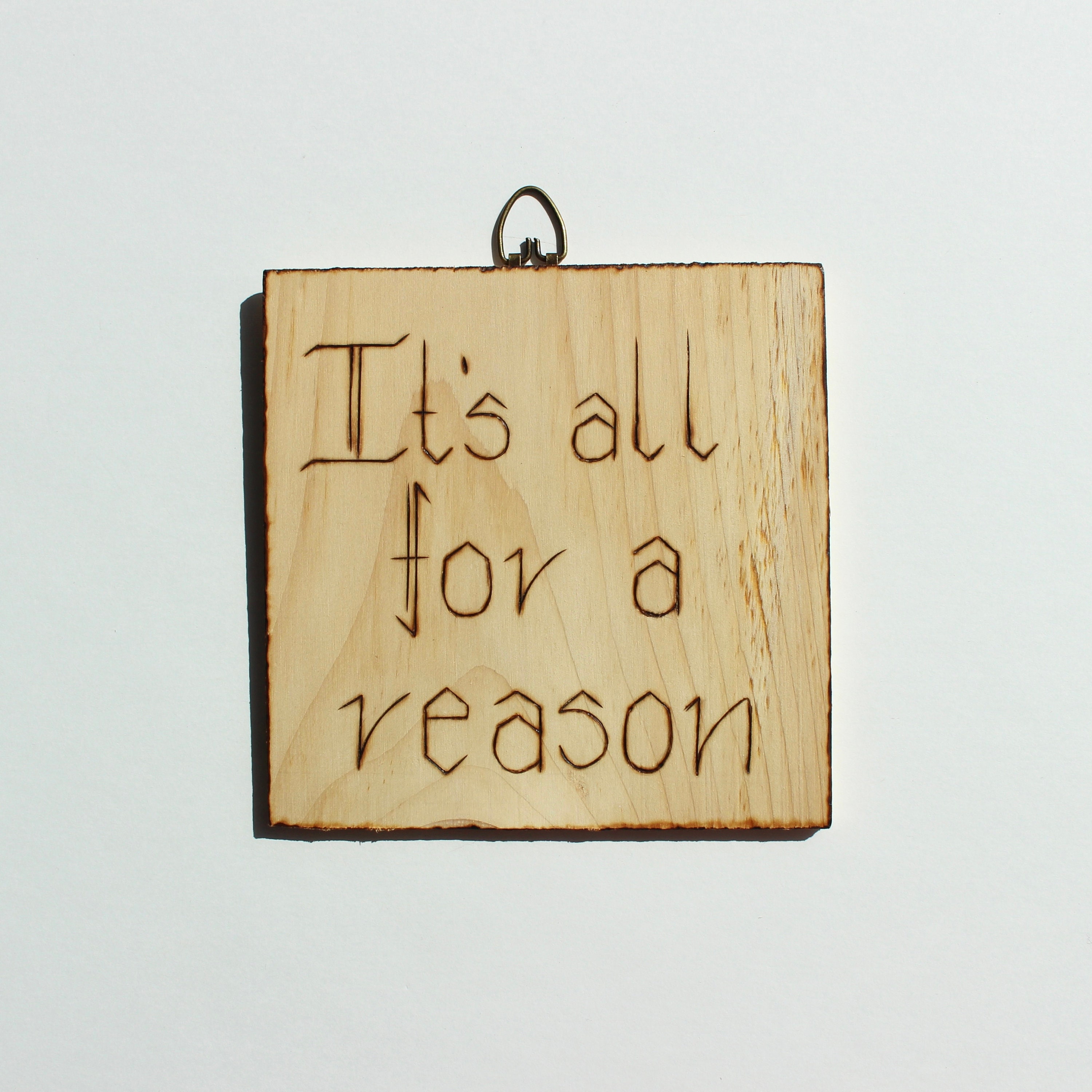 It's All for a Reason Calligraphy Pyrography Plaque Wood - Etsy
