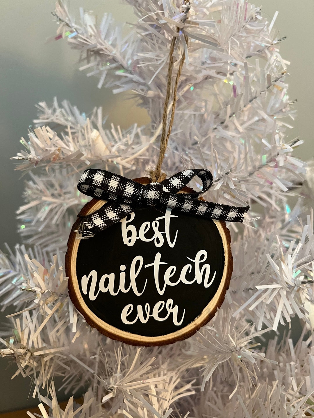 Rustic Christmas Ornament, Nail Tech Gift for Christmas, Farmhouse ...