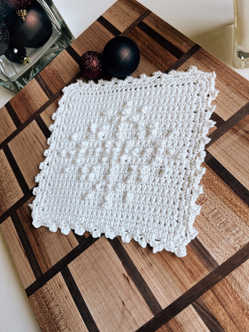 The Holiday Snowflake Dishcloth/washcloth Crochet Pattern | DIGITAL ...