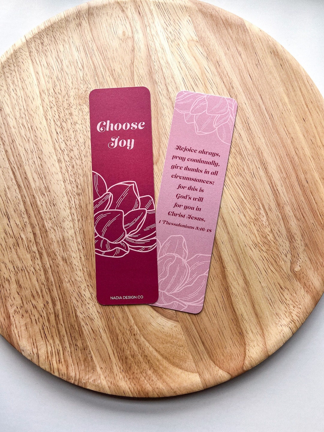 Choose Joy Bookmarks | Size 2"x7" | 1 Thessalonians 5:16-18 ESV Floral ...
