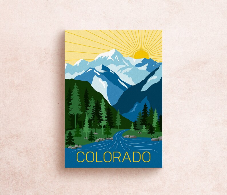Colorado Travel Postcard Print Travel Adventure US State - Etsy
