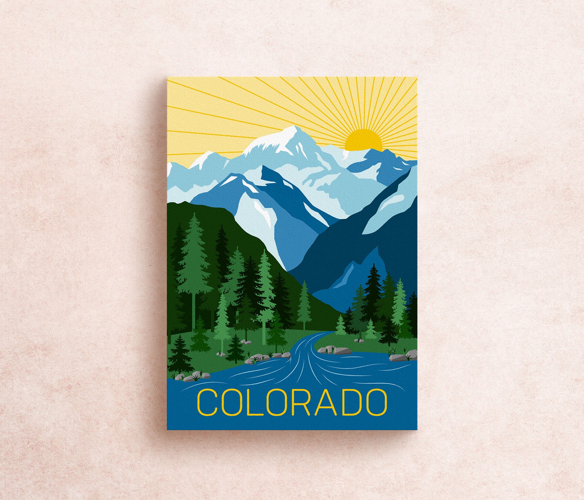 Colorado Travel Postcard Print Travel Adventure US State | Etsy