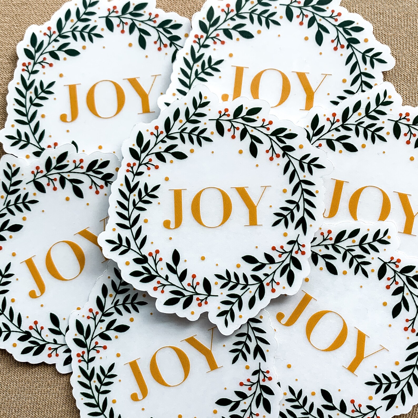 Joy Wreath Clear Sticker Unique Shape in Color Sticker | Etsy