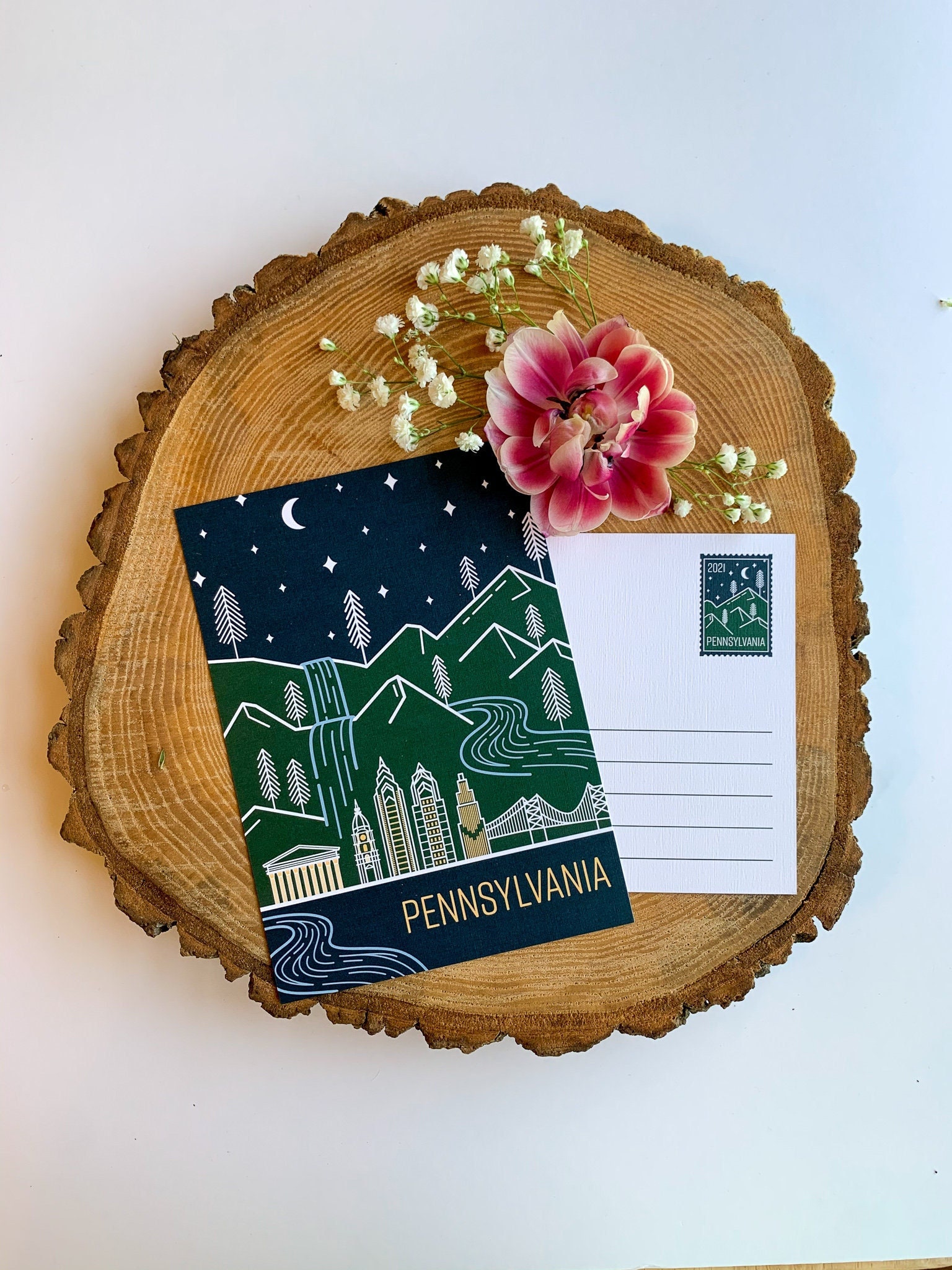 Pennsylvania State Travel Postcard Print Travel Adventure - Etsy