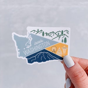 Washington State Sticker Decor Souvenir Laptop Water Bottle Sticker ...