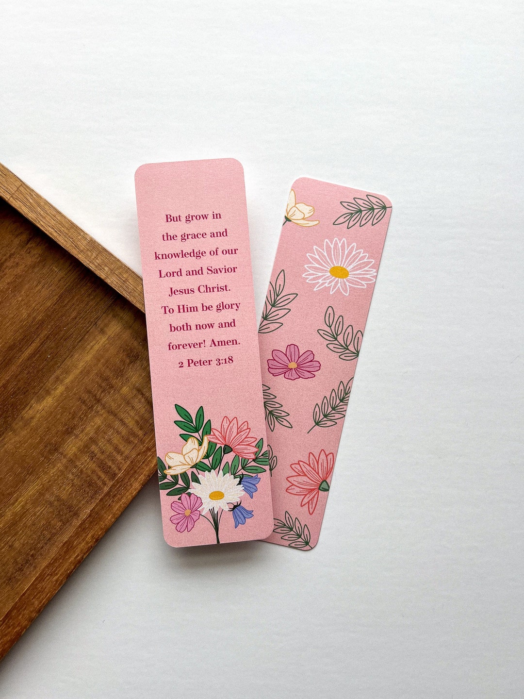 2 Peter 3:18 Verse Bookmarks Size 2x7 Floral Bouquet Verse Bible ...