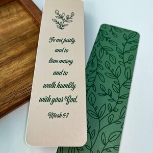 Micah 6:8 Verse Bookmarks Greenery Leaf Size 2x7 Verse Bible ...