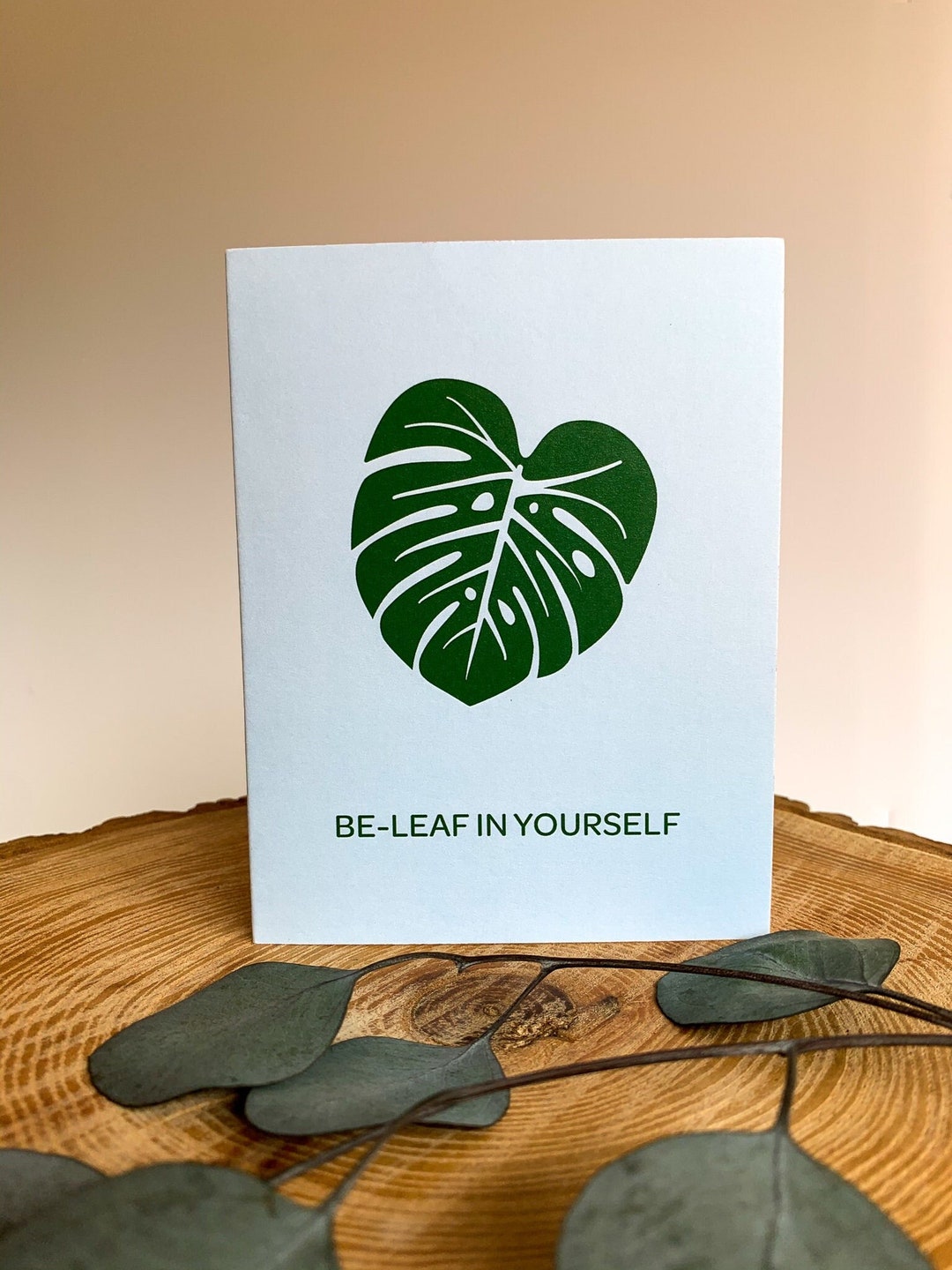 Be-leaf in Yourself Greeting Card Greeting Card Pun Card - Etsy