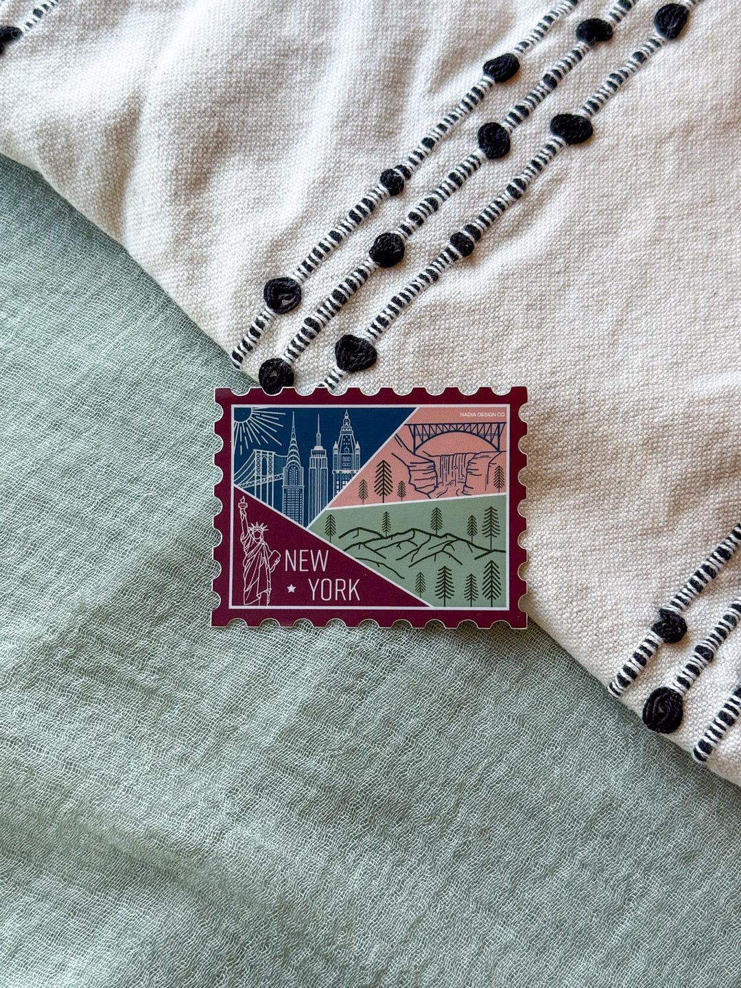 New York Stamp Sticker | USA State Travel Souvenir Gift NYC City Statue ...