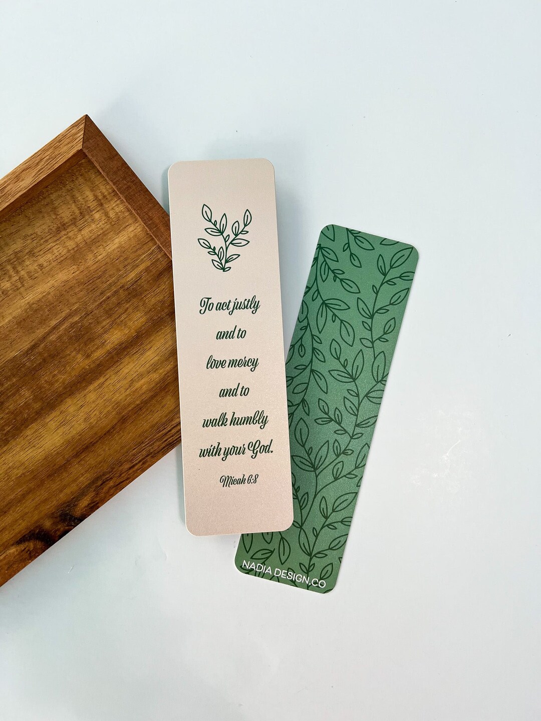 Micah 6:8 Verse Bookmarks Greenery Leaf Size 2x7 Verse Bible ...