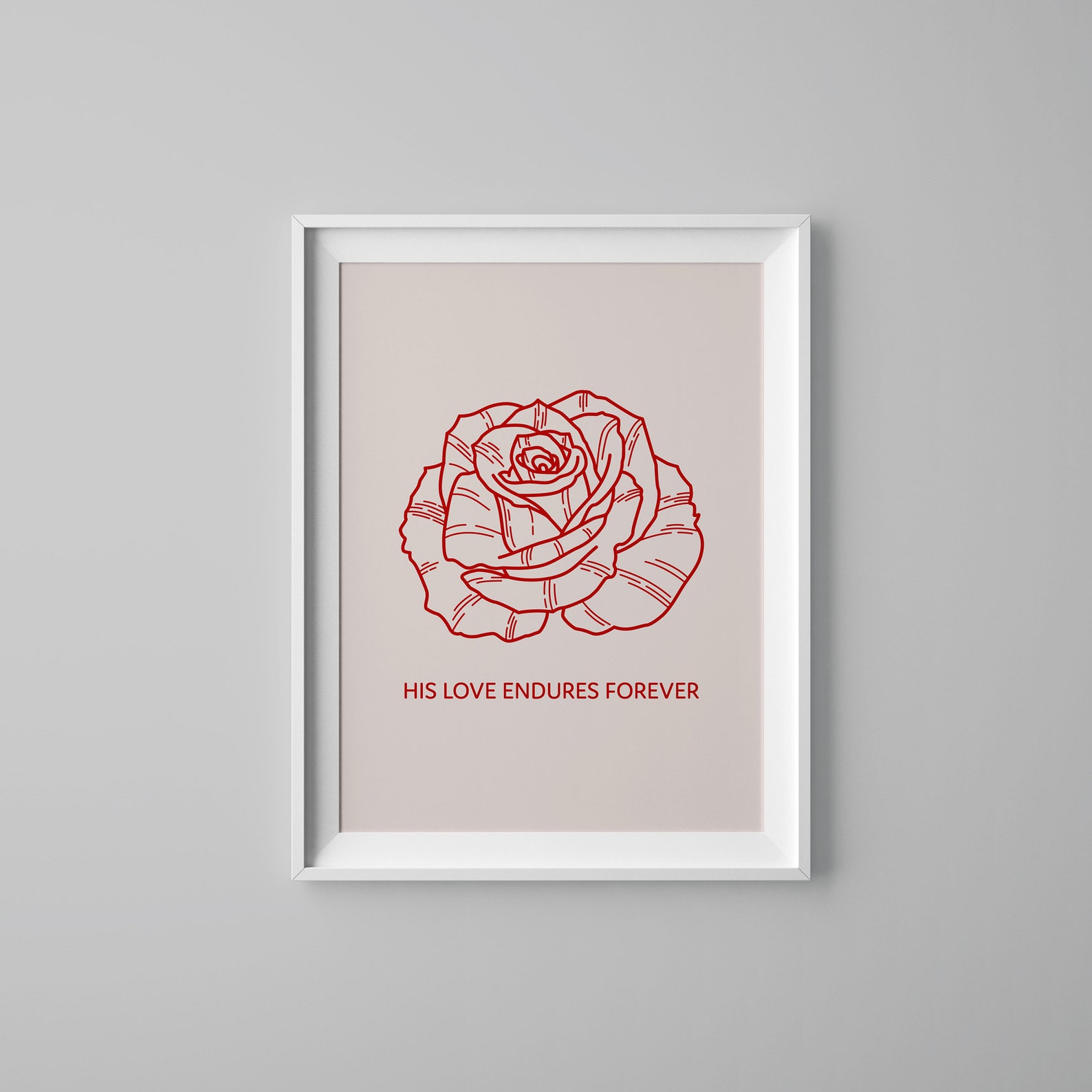 His Love Endures Forever Rose Prints Botanical Illustration | Etsy