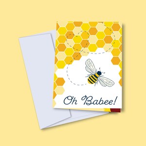 Oh Babee Greeting Card Illustration Bee Baby Shower Greeting - Etsy