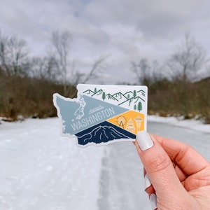 Washington State Sticker Decor Souvenir Laptop Water Bottle Sticker ...