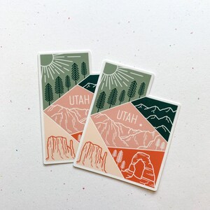 Utah State Geometric Sticker | Zion National Parks Arches Mountains ...