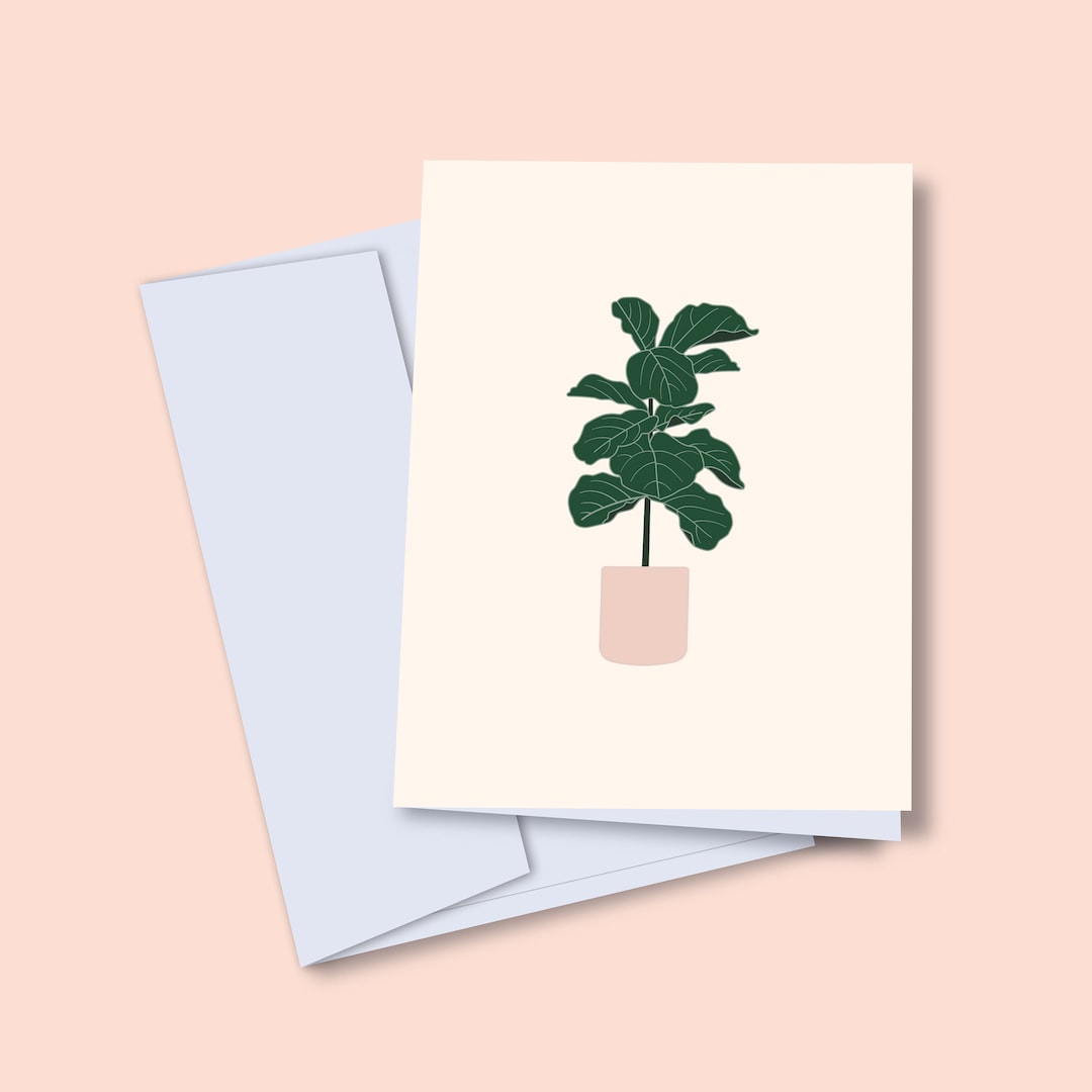 Fiddle Leaf Fig Greeting Card | Illustrated Plant Card, Any Occasion - Etsy