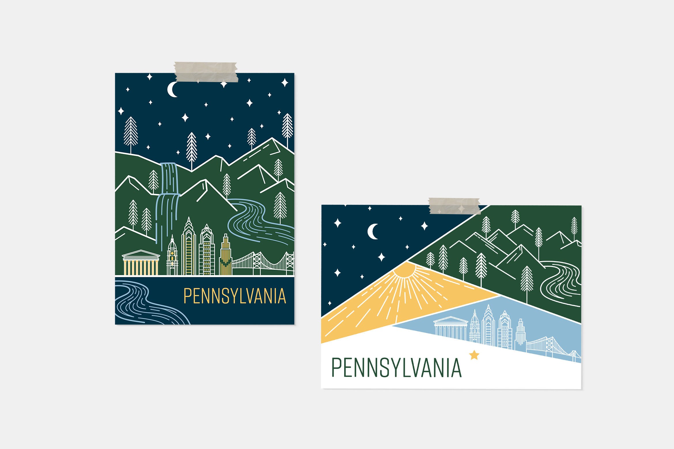 Pennsylvania State Travel Postcard Print Travel Adventure - Etsy