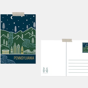 Pennsylvania State Travel Postcard Print Travel Adventure - Etsy