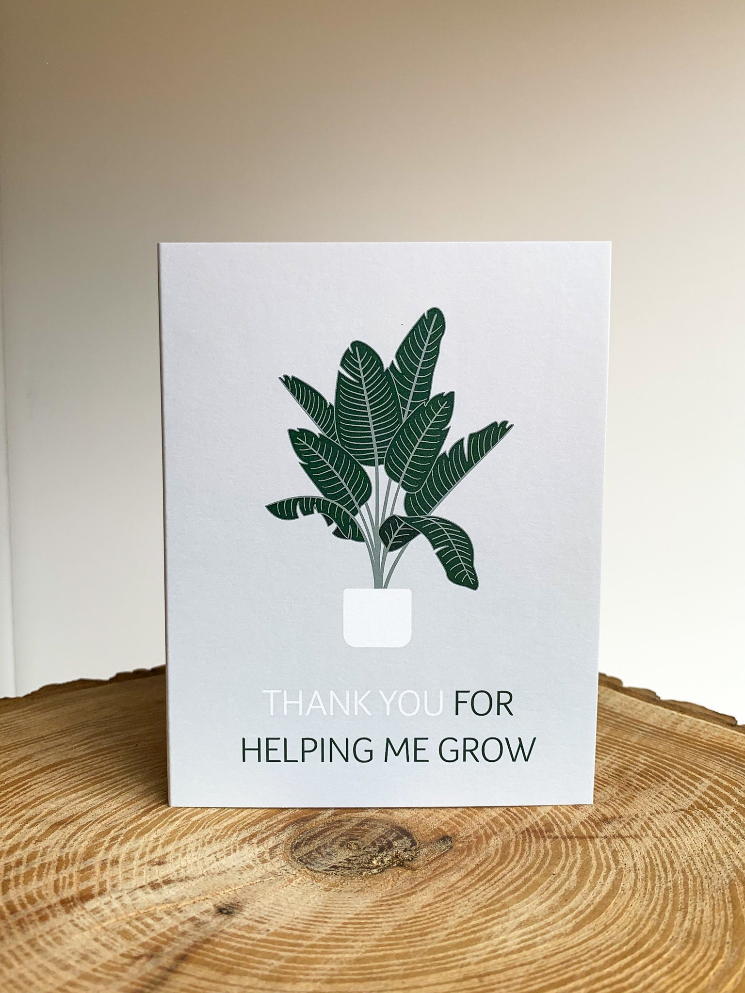 Thank You for Helping Me Grow Greeting Card Illustration | Etsy