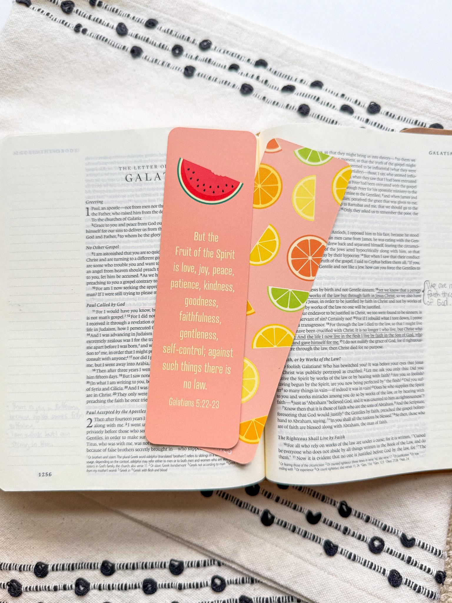 Fruit of the Spirit Galatians 5:22-23 ESV Bible Verse Bookmarks | Size ...