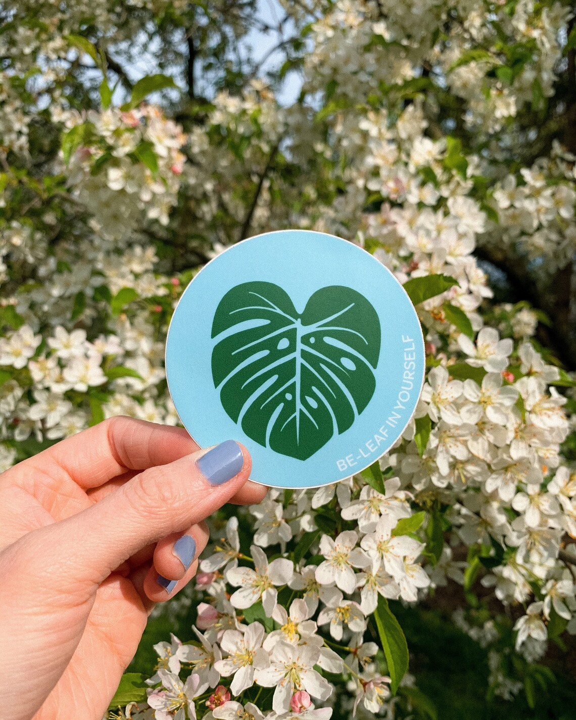 Be-leaf in Yourself Pun Sticker Monstera Leaf Plant Decor - Etsy