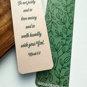 Micah 6:8 Verse Bookmarks Greenery Leaf Size 2x7 Verse Bible ...