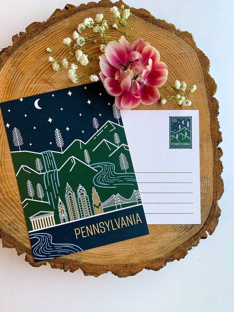 Pennsylvania State Travel Postcard Print Travel Adventure - Etsy