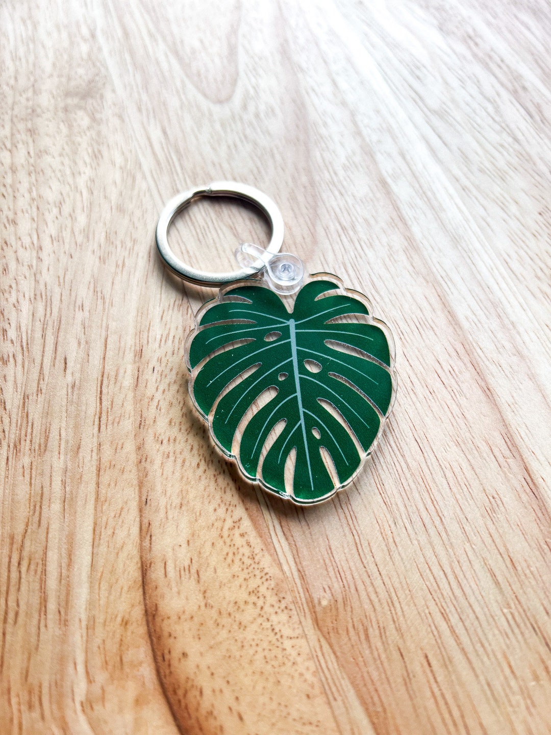 Monstera Acrylic Keychain | Plant Leaf Greenery Tree Cute Gifts for ...