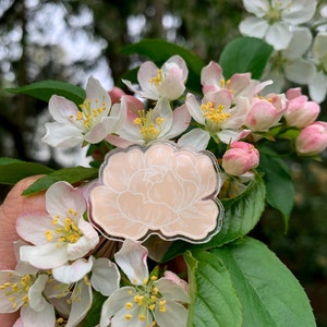 Peony Acrylic Pin Flower Illustration Decor Pins Acrylic - Etsy