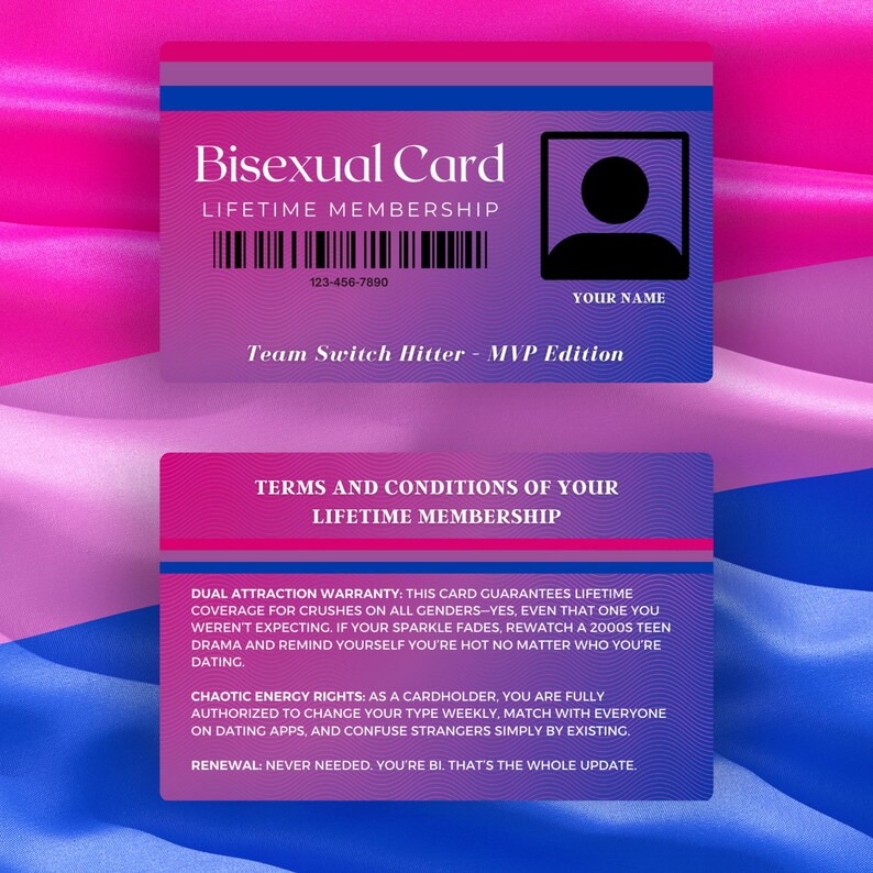 Bisexual Pride Card - 'team Switch Hitter MVP' Edition - Custom Photo ...