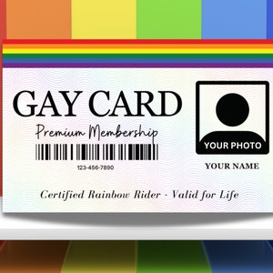 Personalized LGBTQ Gay Card Custom Photo Gift for Prank Gay Pride Identification Lesbian-gay ...