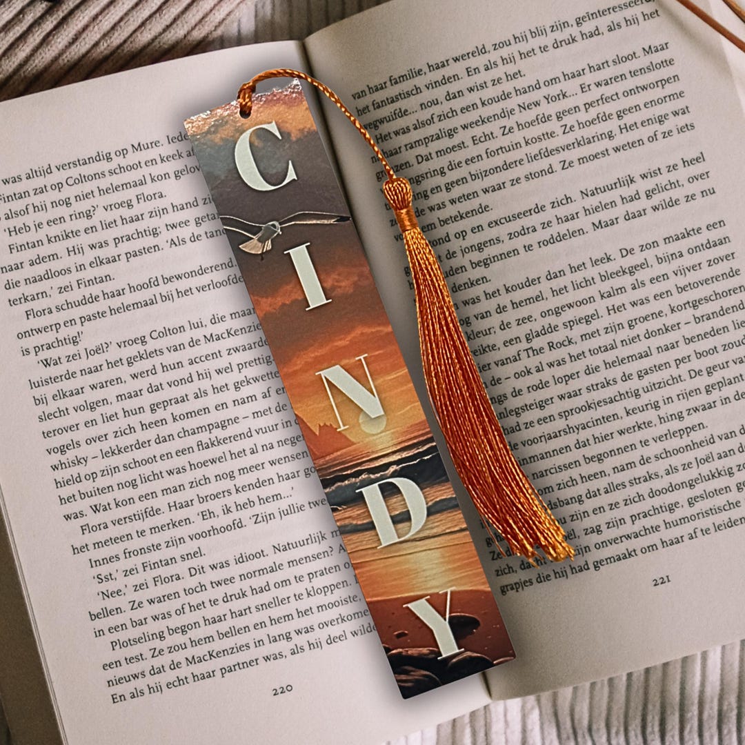 Custom Bookmark Personalized With Name - 20 Designs, 4 Fonts, Tassel ...