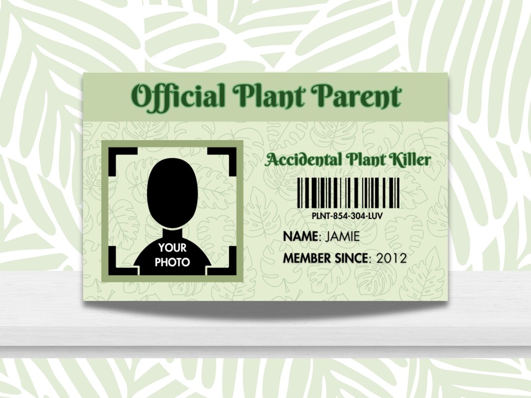 Official Plant Parent Card - Funny Plant Lover Gift - Customizable ...