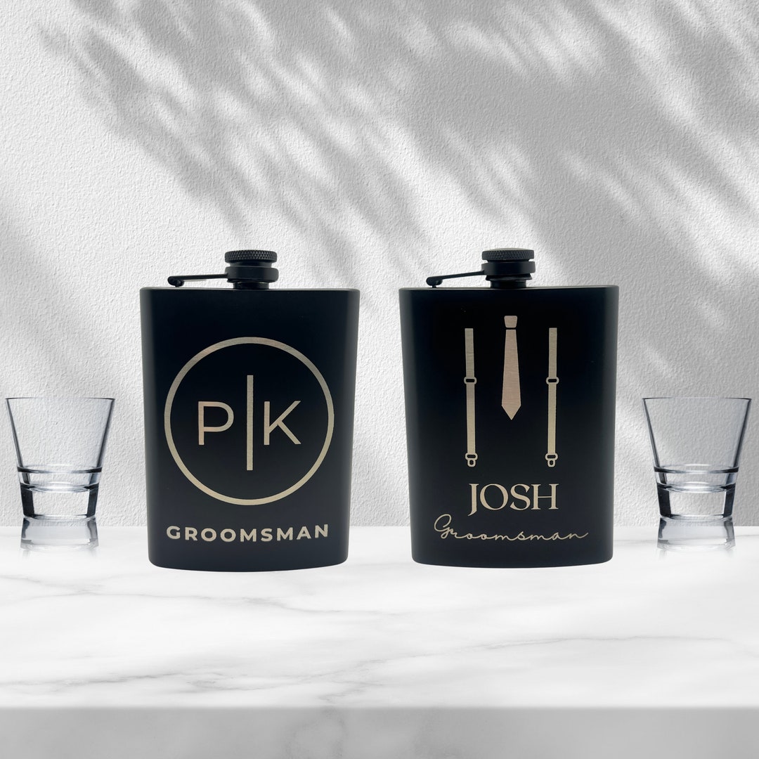 Custom Engraved Flask - Personalized Groomsmen Gift - Wedding/bachelor ...