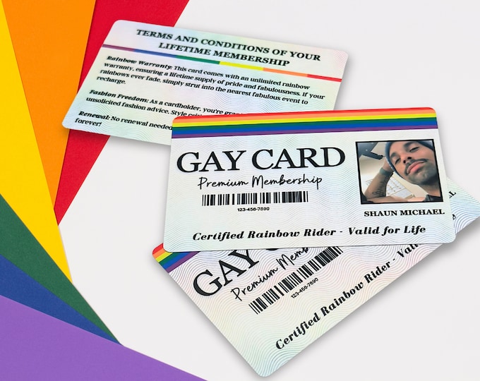 Personalized LGBTQ Gay Card Custom Photo Gift for Prank Gay Pride Identification Lesbian-gay ...