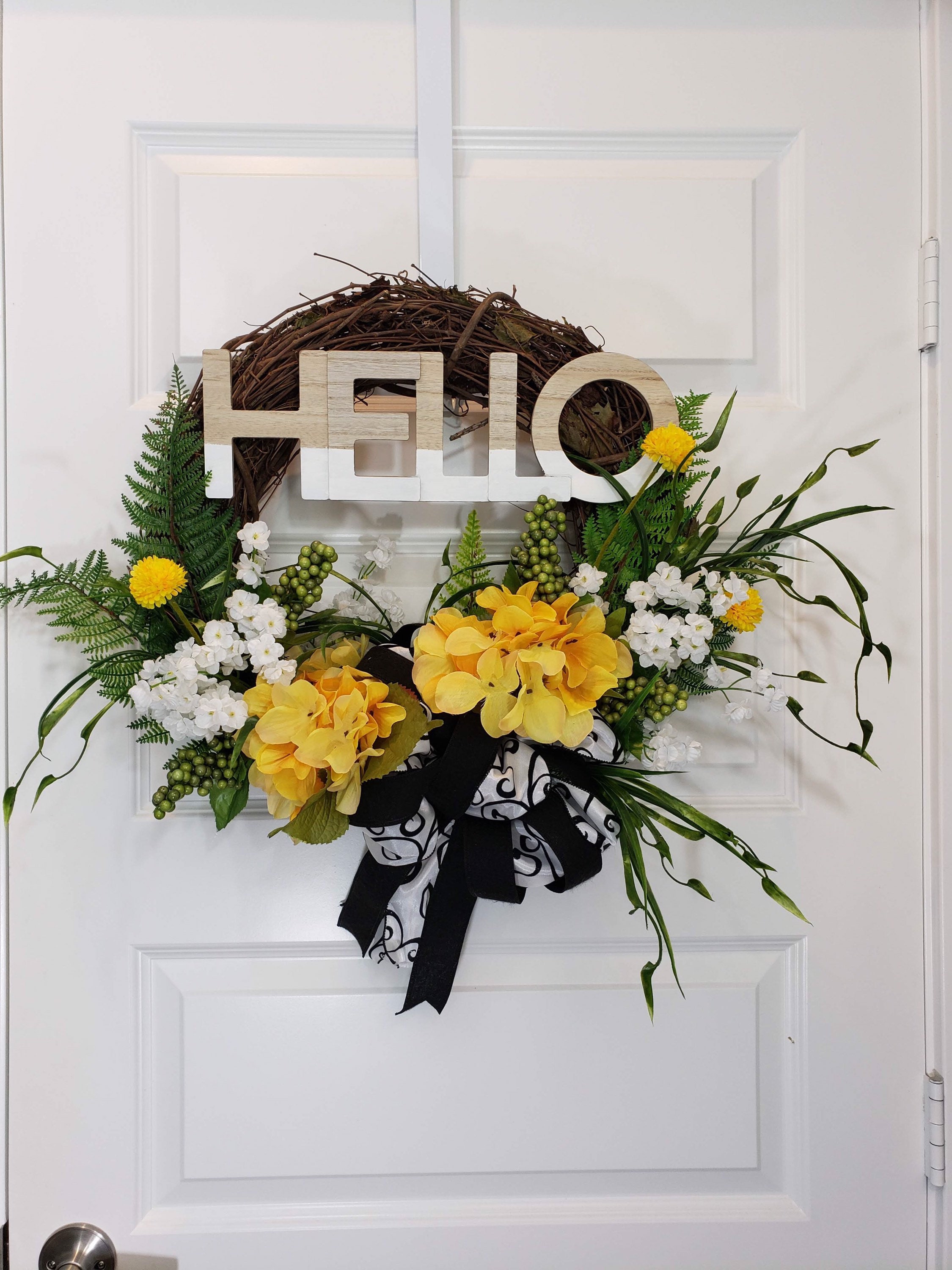 Hello Farmhouse Wreath Spring Wreath Summer Wreath Hello Wreath - Etsy