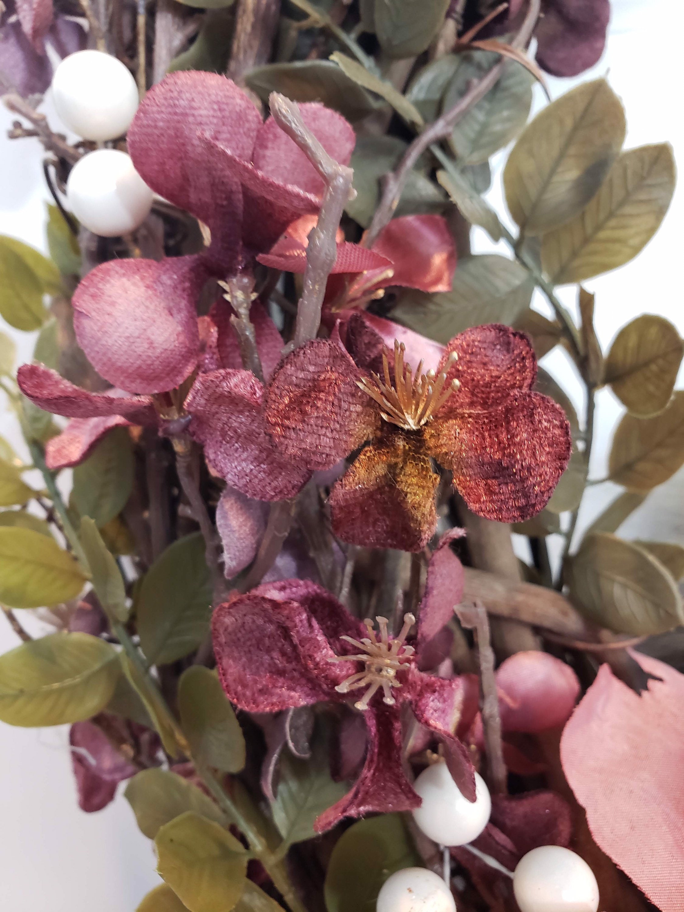 Beautiful Burgundy and Rose Welcome Wreath Featuring a Cute - Etsy