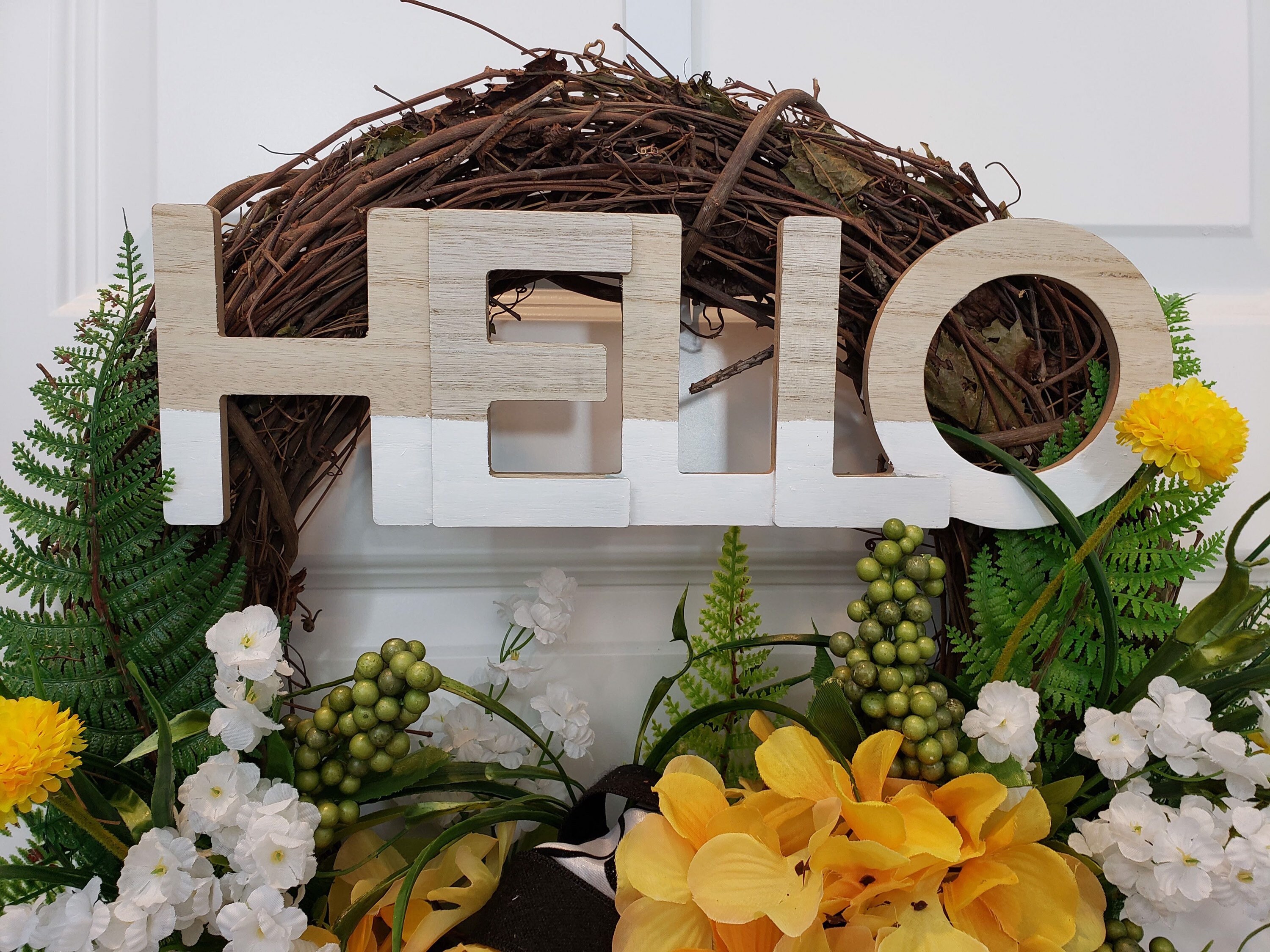 Hello Farmhouse Wreath Spring Wreath Summer Wreath Hello Wreath - Etsy