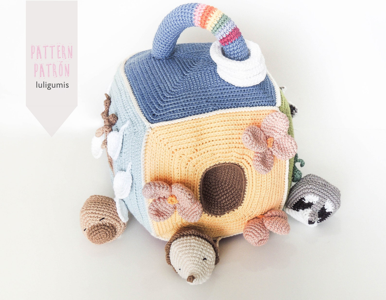 Animals Activity Cube Crochet Pattern Sensory Toy Woodland Toy ...