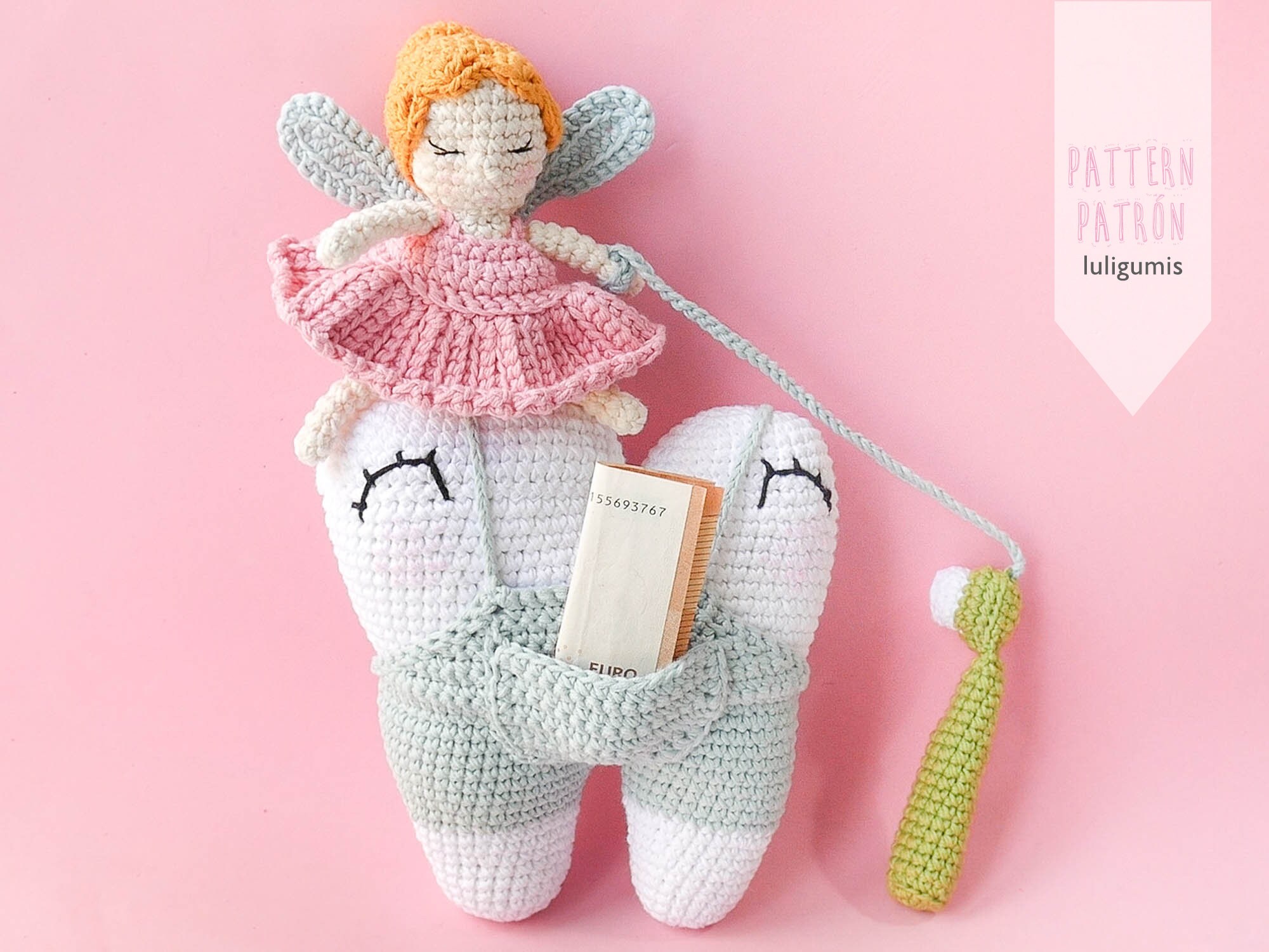 Tooth Fairy Crochet Pattern Tooth Fairy Amigurumi Pattern Tooth Fairy ...