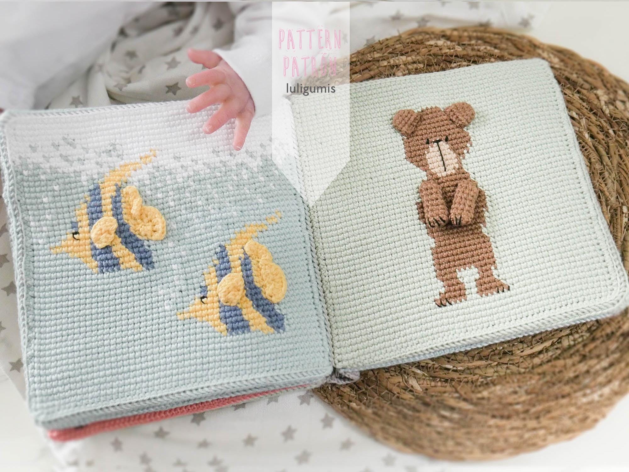 Animals Busy Book Crochet Pattern Tapestry Book Interactive Baby ...